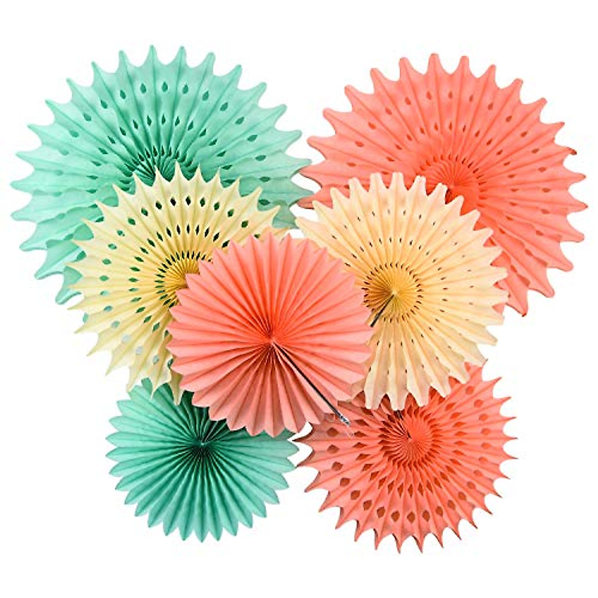 Furuix Mint Peach Baby Shower Decorations Mint Cream Peach Tissue Paper Fans Mint Peach Birthday Decorations Wedding Gender Reveal Bridal Shower Bachelorette Decorations Mint Green Peach Party Decor