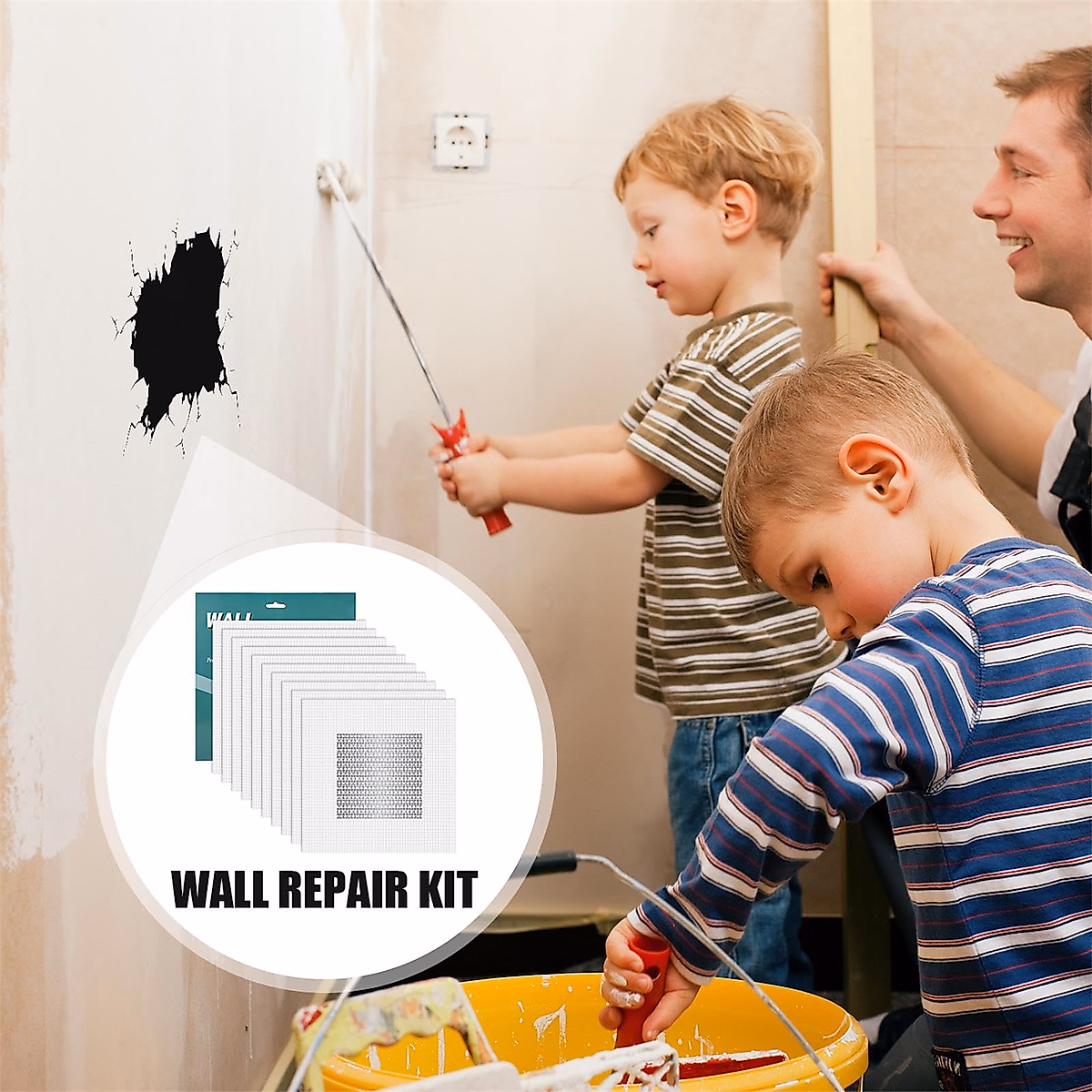 10pcs Drywall Patches, 4x4 Inch Self Adhesive Wall Hole Repair Patches Dry Wall Patch Repair Kit Screen Patch Repair Kit for Broken Walls Repairing or Ceiling Filler