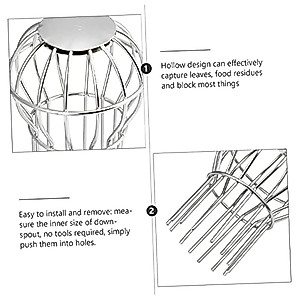 DOITOOL 6 pcs Gutter Cap Cover Pipe for Leaf Rooftop Line Strainers Other Guards Filter Down Tool Drain Round to Anti- Guard Roof Outdoor Stainless Net Extensions Fallen Leaves