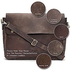Genuine Leather Laptop Sleeve Bag Compatible with MacBook Air/Pro, 13-13.3 inch Notebook, Compatible Briefcase with MacBook Pro 14 inch