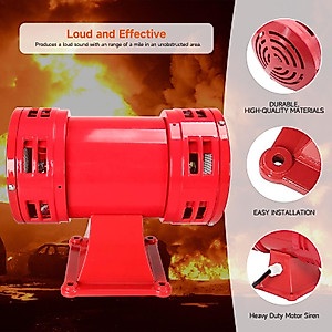 YaeCCC Air Raid Siren,110V Siren Alarm 150db 60HZ,Industry Electric Motor Driven Siren,Super Loud Siren Alarm for Home and Outdoor Siren