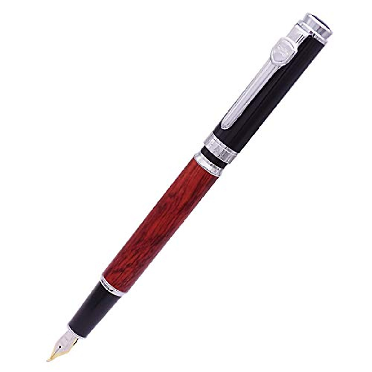 Jinhao Nature Rose Wood Fountain Pen Bent Nib(Fine to Broad Size),Fude Pen for calligraphy,art drawing and handwriting