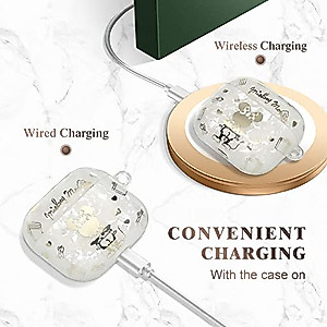 Manleno Compatible with Airpods 3rd Generation Case with Pearl Keychain Strap Cute Cartoon Design Women Girls Soft Protective Case Cover Replacement for Apple Airpods 3 2021 (Minnie)