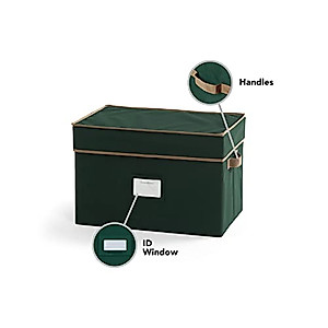 Covermates Keepsakes - Storage Box - Heavy Duty Polyester - Reinforced Handles - ID Window - Indoor Storage - Closet Storage-Green
