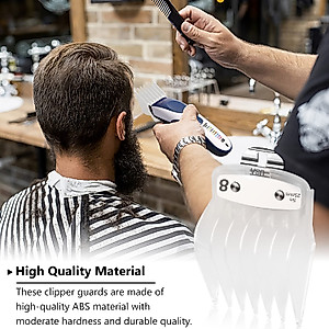 Professional Hair Clipper Guards Guides 10 Pcs Coded Cutting Guides #3170-400- 1/16" to 1" fits for All Wahl Clippers(Transparent-10 pcs)