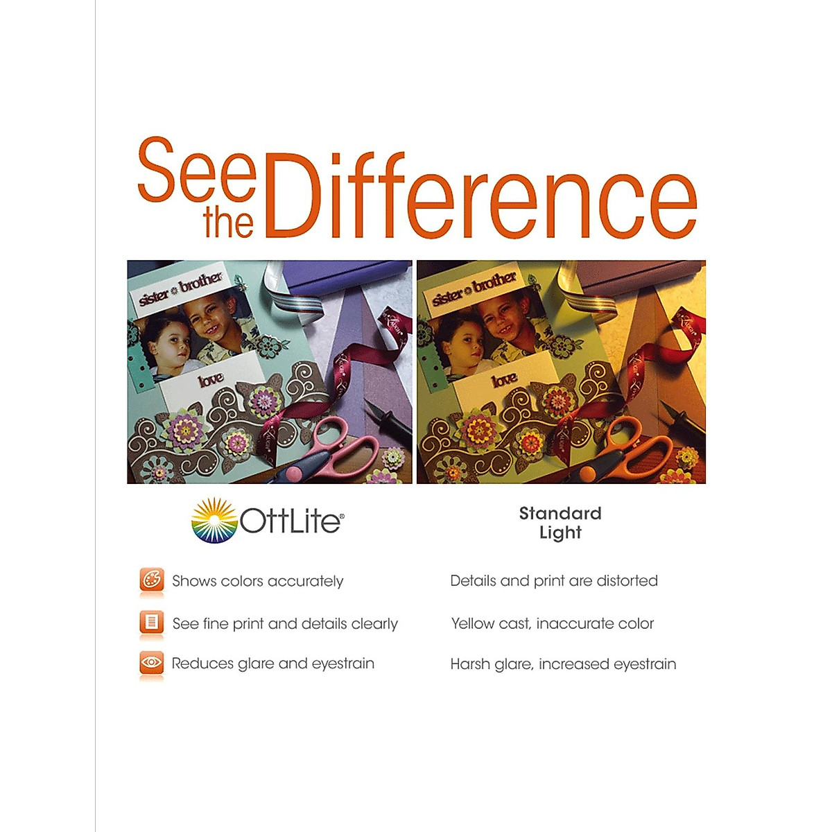 OttLite Creative Curves LED Desk Lamp with Adjustable Neck - 4 Dimmable Brightness Settings with Energy Efficient Natural Daylight LEDs for Home Office, Computer Desk, & Dorms