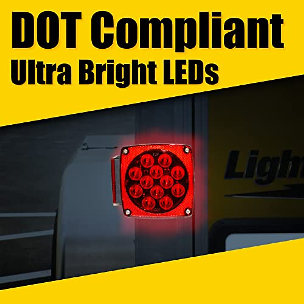 MAXXHAUL 70205 Trailer Light Kit - 12V All LED, Left and Right Waterproof Submersible for Trailers, Boat Trailer Truck Marine Camper RV Snowmobile, Red