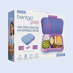 Bentgo® Pop - Bento-Style Lunch Box for Kids 8+ and Teens - Holds 5 Cups of Food with Removable Divider for 3-4 Compartments - Leak-Proof, Microwave/Dishwasher Safe, BPA-Free (Periwinkle/Pink)