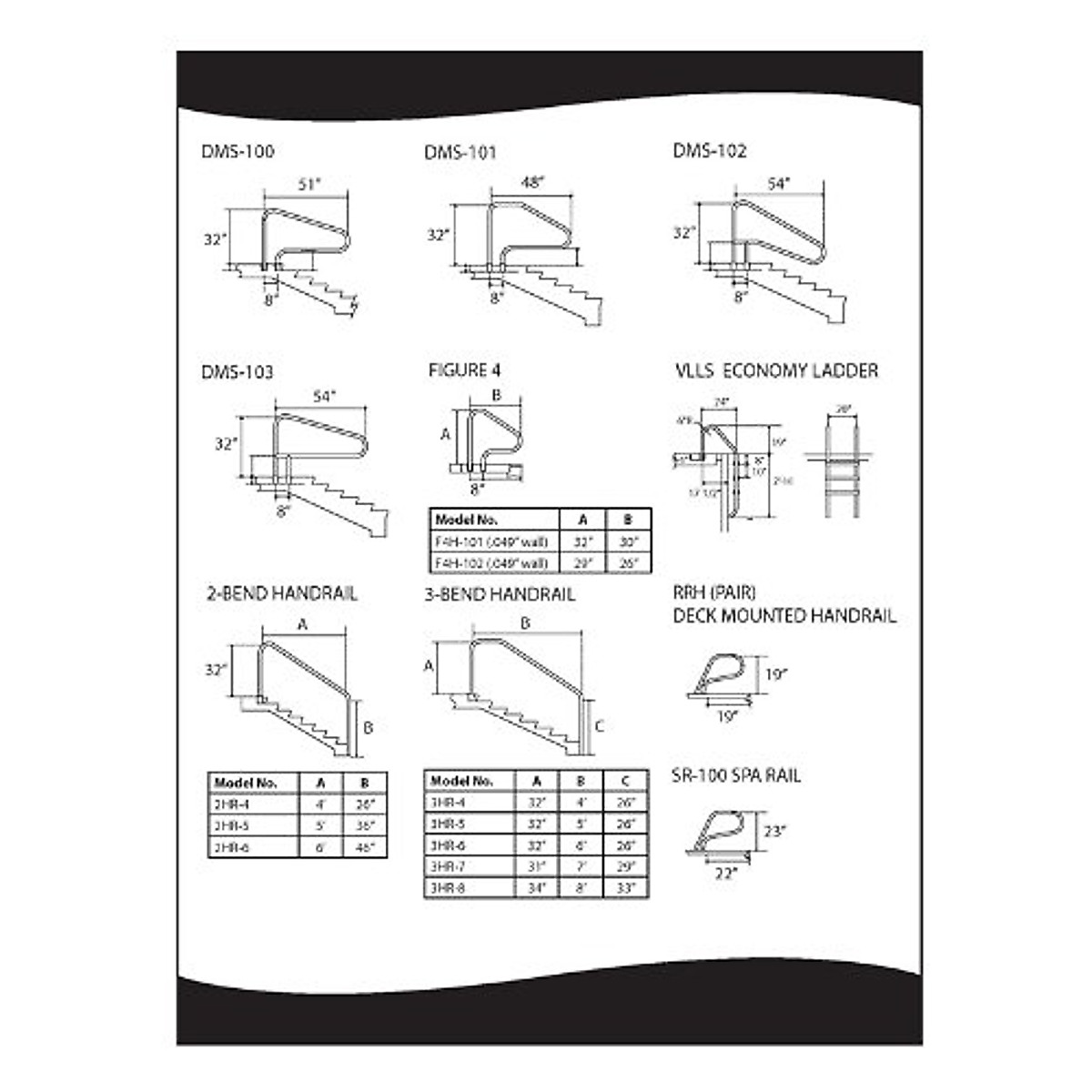 S.R. Smith VLLS-103S 3-Step Elite with Stainless Steel Steps Pool Ladder, Stainless Steel