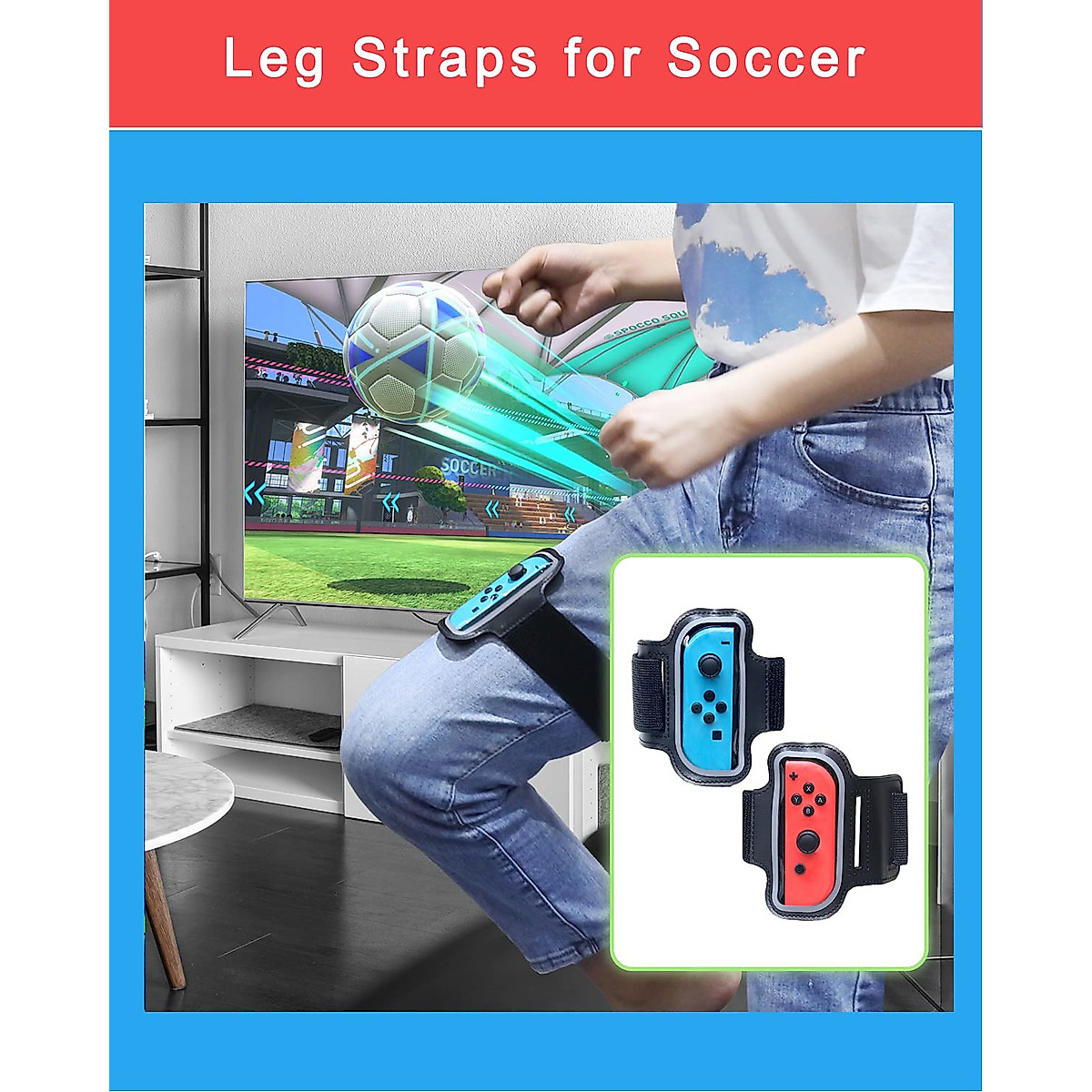 2023 Switch Sports Accessories Bundle,Hacksya Family Accessories Kit for Nintendo Switch Sports Games : Mario Golf Clubs,Wrist Bands,Soccer Leg Straps,Sword and Tennis Rackets