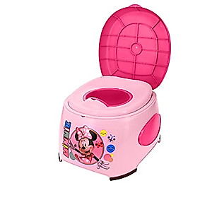 Disney's Minnie Mouse Made You Smile 3-in-1 Potty Training System for Toilet Training Kids, Multi-Stage Potty Training - Floor Potty, Detachable Potty Ring, Step Stool|Toilet Seat for Kids&Toddlers