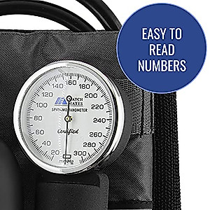 MABIS Blood Pressure Cuff and Dual Head Stethoscope Kit, Combination Home Sphygmomanometer with Calibrated Nylon Cuff, Professional Quality, Carrying Case, Black