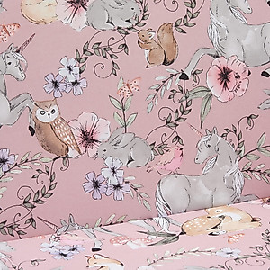 Ulax furniture Kids Convertible Sofas Children Flip-Out Sofa - 2-in-1 to Lounge Chair (Pink Unicorn)