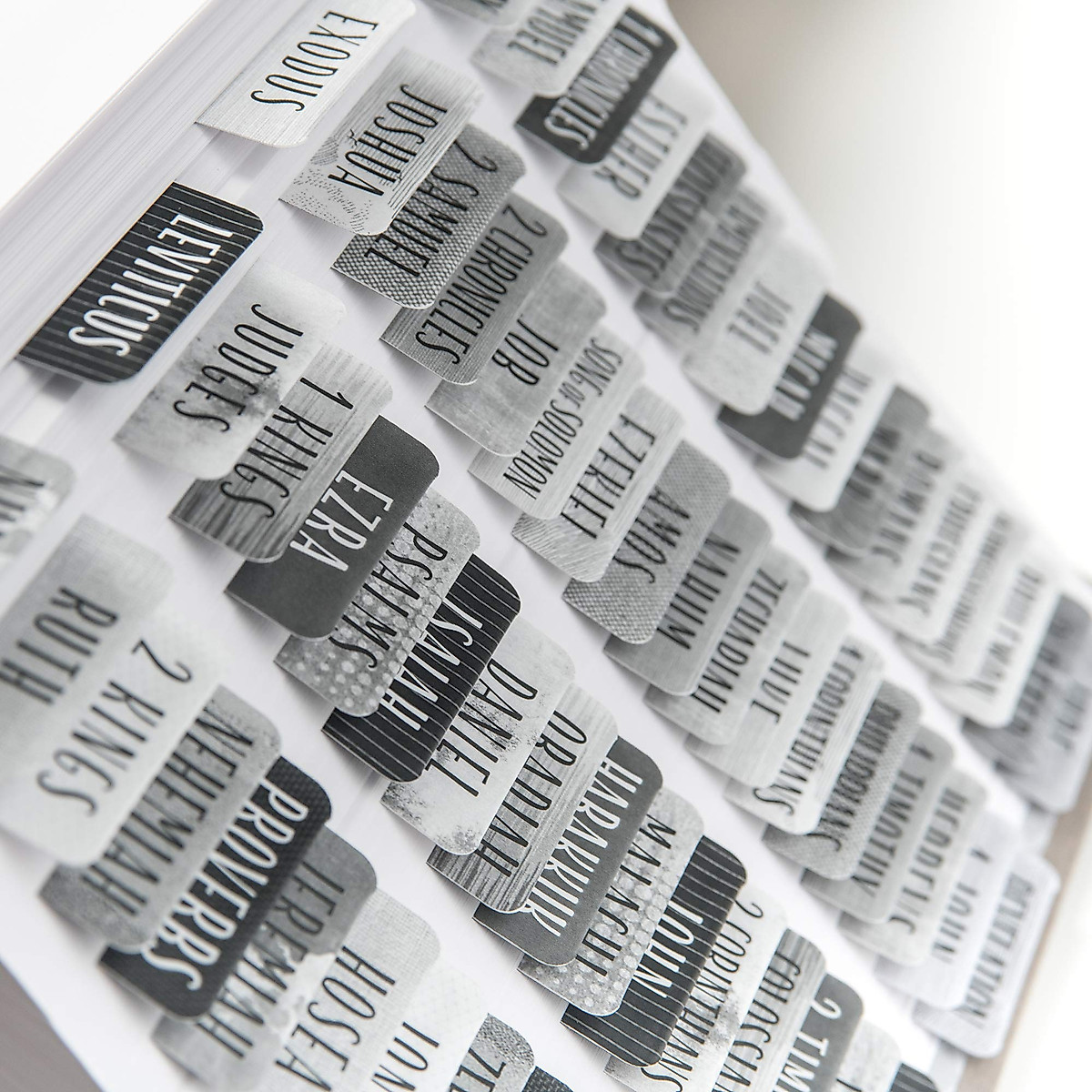 DiverseBee Laminated Bible Tabs (Large Print, Easy to Apply), Bible Study Journaling Supplies, 84 Bible Index Book Tabs for Men and Women, Bible Accessories, Includes 18 Blank Tabs - Noble Theme