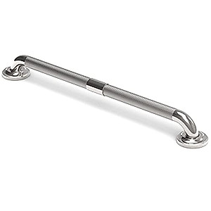 SAFETY+BEAUTY Decorative Stainless Steel Grab Bar with Knurled Anti-Skid Grip, ADA Compliant 500lbs Supporting, Chrome, 24in