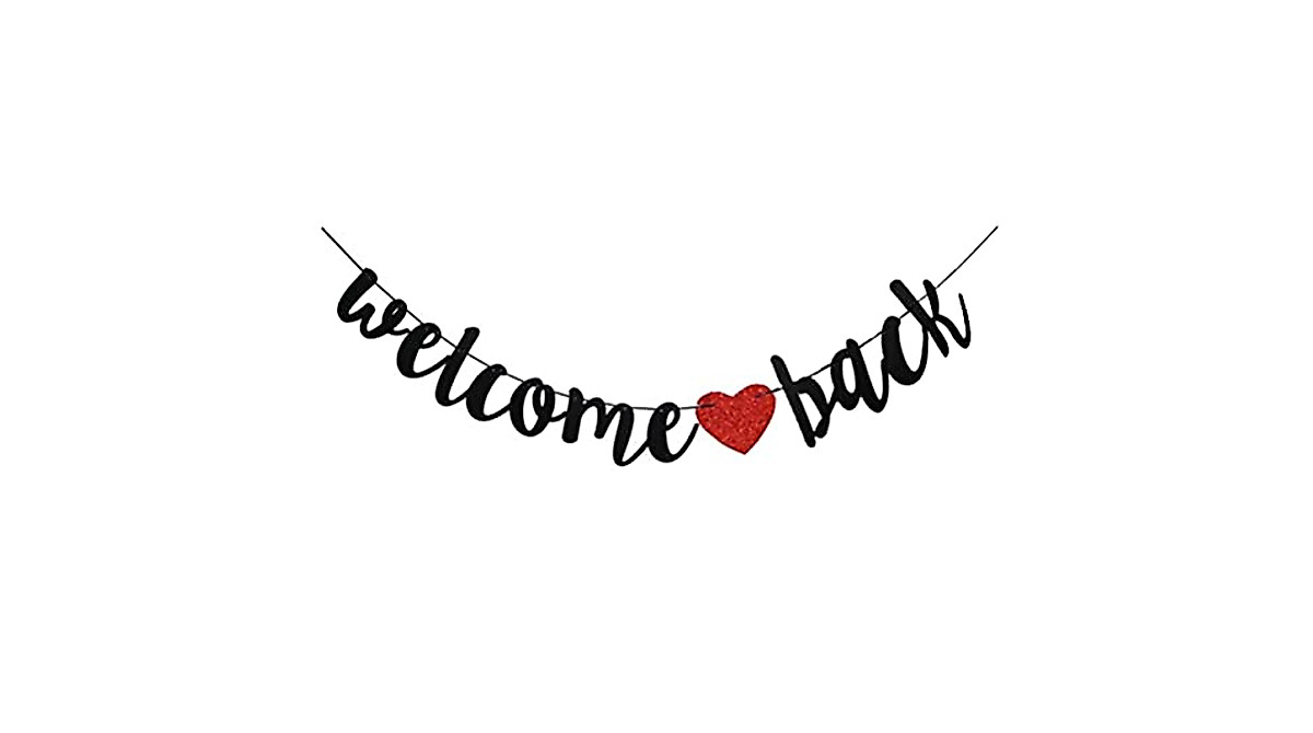 Welcome Back Black Banner for School & Party Decorations