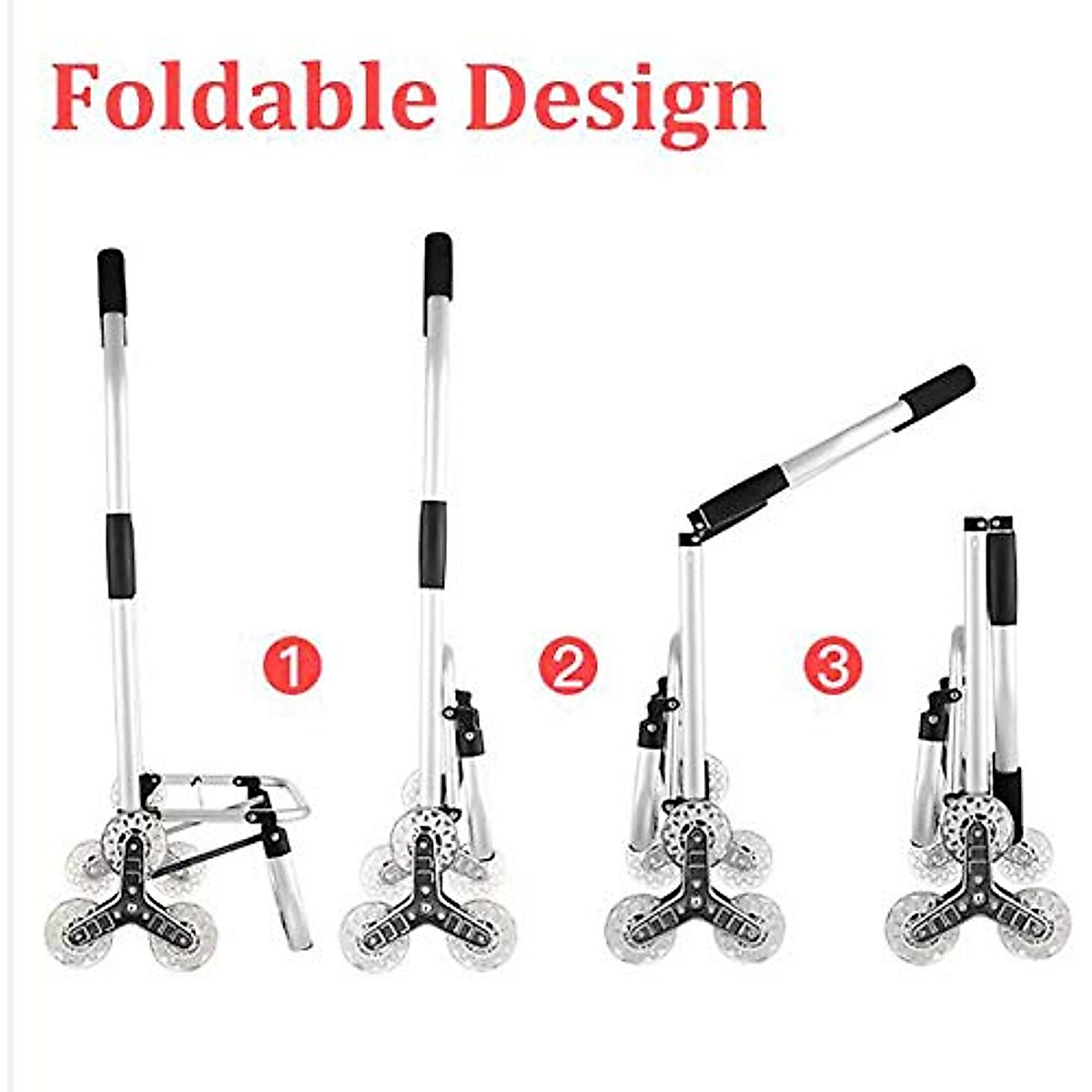 ATAAY Shopping Trolley, 2in1 Folding Shopping Cart & Hand Truck Super Loading 50kg - Labor Saving for Stair Climbing with Adjustable Bungee Cord (B: Blue)