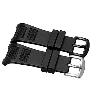 30x16mm Black Concave Lug Rubber Silicone Watch Band Strap Fits for IWC IWC500501 (Black buckle)