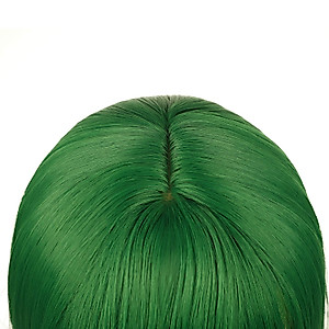 Bopocoko Green Wig Short Green Wigs for Women St Patricks Day Green Bob Wig with Bangs Natural Cute Synthetic Wigs for Halloween BU110GR
