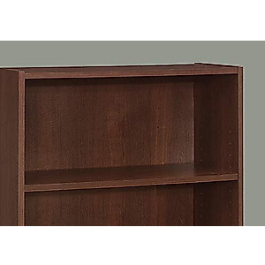 Monarch Specialties I BOOKCASE-36 H/Cherry with 3 Shelves Bookcase, Red