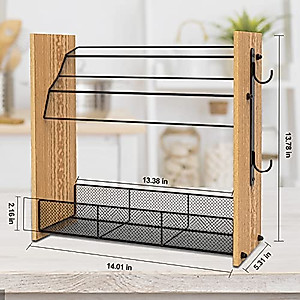 Mefirt K Cup Holder, Large Capacity Coffee Pod Holder Coffee Bar Accessories and Cup Storage Organizer, K Cup Holders for Counter Bamboo Coffee Station Organizer for Home, Kitchen, Office, Countertop