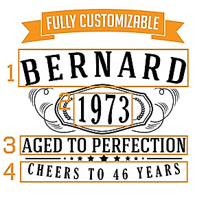 Spotted Dog Company Personalized Etched 64oz Amber Glass Beer Growler - Customized Engraved Gifts for Men - Beer Gifts for Men - Birthday Gifts, Bernard