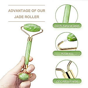 Natural Jade Roller for Face Eyes Tool Jade Facial Roller Noiseless Facial Massage Roller