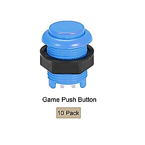 Rebower Momentary Game Push Button Switches Game Small Button [for Arcade Video Game] -M28/Blue/10 Pcs