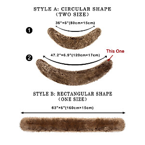 LA CARRIE Women's Faux Fur Collar Scarf Wrap Shawl Cold Winter Warmer(Raccoon,120cm,47.2in)