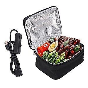 GOWENIC Portable Oven, Mini Portable Oven Food Warmer Microwave Heated Lunch Box Lunch Bag USB Charging, Aluminum Film Liner, 2 Heating Methods, for Office Travel Home Kitchen