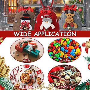 Shinylin 10 Pcs Christmas Gift Doll Bags with Drawstring Cute Christmas Doll Gift Bags Reusable Fabric Santa Snowman Deer Christmas Eve Apple Storage Bags for Xmas Festival Birthday Party Favor