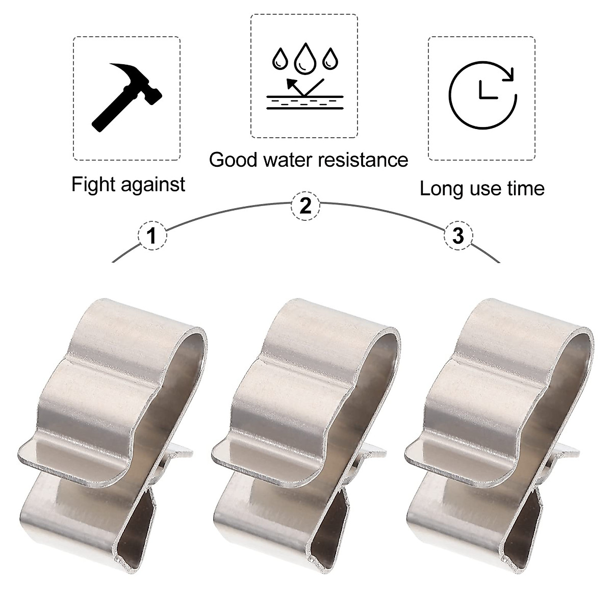 Trailer Frame Wire Clamp 30pcs Stainless Steel Cable Clips Wiring Frame Clip PV Module Wire Management for Solar Solar Power Cable Clip