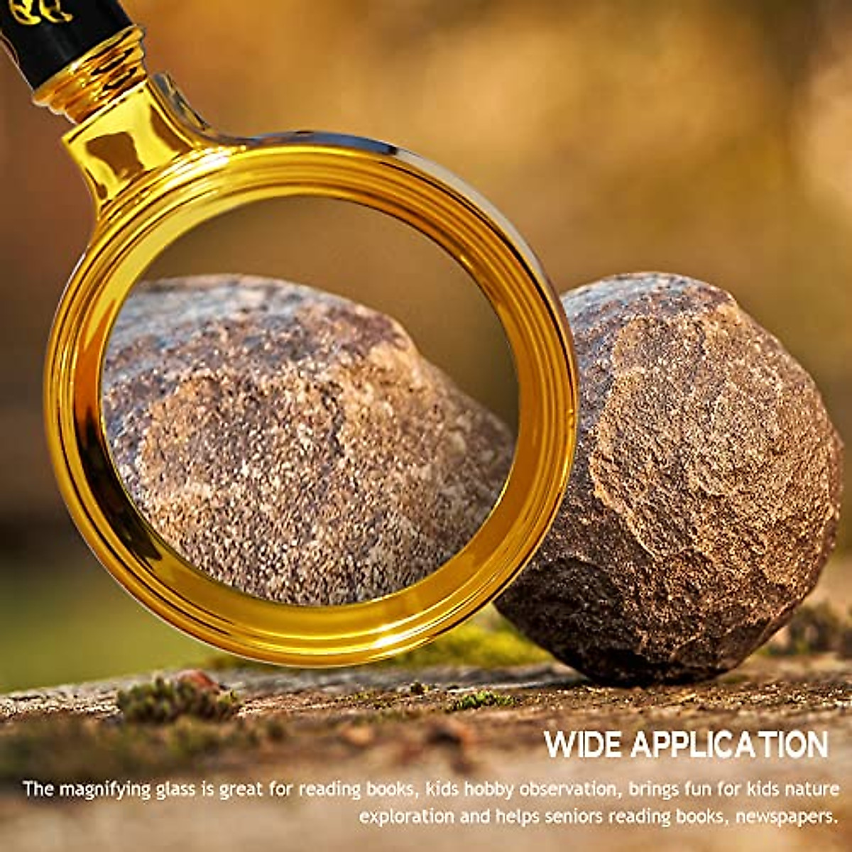 Magnifying Glass, 10X Portable Handheld Magnifier for Science, Reading Book, Inspection Coins, Rocks, Map