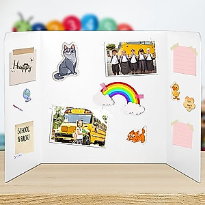 CREGEAR Poster Board, Classroom Privacy Shields for Student Desk - 4mm Thick, 13.77"x17"x13.77", Presentation Board, Resuable Plastic Privacy Board 2 Pack with Extra Name Lables