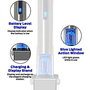Wine Enthusiast 2-in-1 Electric Blue 1 Automatic Wine Bottle Opener and Preserver Set (7 Piece)