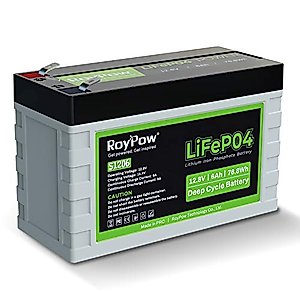 12V 6Ah LiFePO4 Lithium Battery, RoyPow 12V 6Ah LiFePO4 Battery 3500 Cycles 12V Deep Cycle LiFePO4 Battery with Low-Temperature Cut-Off, 9 Amp Discharge Rate for Power Wheel, Scooters, Fish Finders