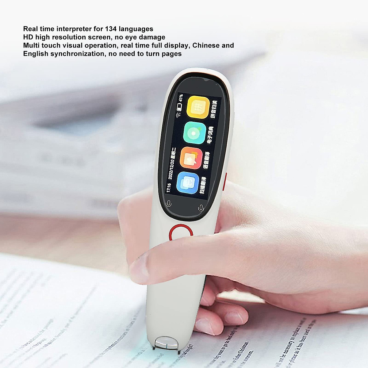 Language Translator Device Scanner Pen, Text to Speech Device 3.0in 134 Languages Portable Voice Translation Device for Language Learners Business Travel