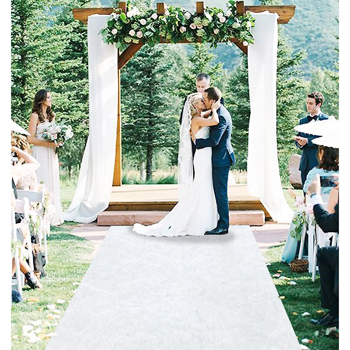 FOTSHARER White Aisle Runners for Weddings 4FTx20FT Long Velvet Aisle Runner for Wedding Ceremony Luxury Aisle Runner Rug Wide Carpet Runner Wedding Runway for Bridal Shower Church Wedding Reception