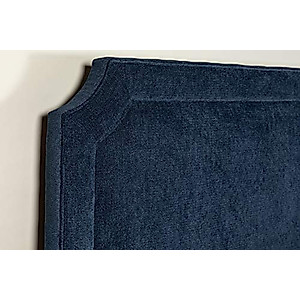 Leffler Home Manor Belgrave Upholstered Queen Headboard in Navy, Blue