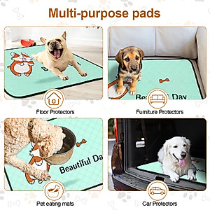 GOLOPET Washable Pee Pads for Dogs 47x32in 2-Pack Thick Reusable Puppy Pads Extra-Absorbent Prevent Leakage Non-Slip for Puppy Playpen, Crate, Whelping Box, Potty Training Reusable,Blue