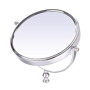 KONGZIR Bathroom Mirror Make-up Mirror Office Beauty Mirror with 3X Magnification and 360 deg; HD All-Round View; Princess Mirror Travel Portable Silver Rotation