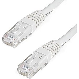 StarTech.com 6ft CAT6 Ethernet Cable - White CAT 6 Gigabit Ethernet Wire -650MHz 100W PoE++ RJ45 UTP Molded Category 6 Network/Patch Cord w/Strain Relief/Fluke Tested UL/TIA Certified (C6PATCH6WH)