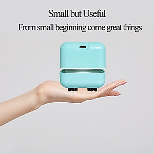 JEDIST White Elephant Gifts, Mini Desk Vacuum Cleaner, Rechargeable Desktop Vacuum Sweeper with USB Brush as Present to Suck up Fine Particle Bread Crumbs Dust Ash Pet Fur Eraser Waste(Blue)