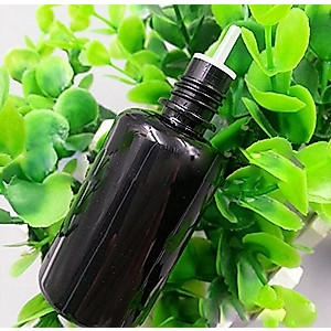 UPSTORE 30ml/1oz Black Plastic Refillable Empty Dropping Refueling Bottles Eye Liquid Squeezable Dropper Vials Sample Packing Storage Holder Container with Safety Screw Cap And Removable Plug (50PCS)
