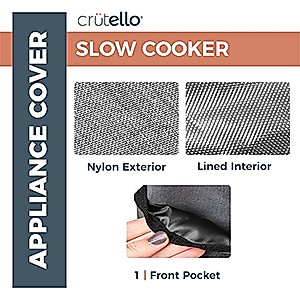 Crutello Crock Pot Cover Compatible with Hamilton Beach 6, 7 or 8 Quart Slow Cooker - Small Appliance Dust Cover Measuring 18.57" x 8.5" x 11.75"