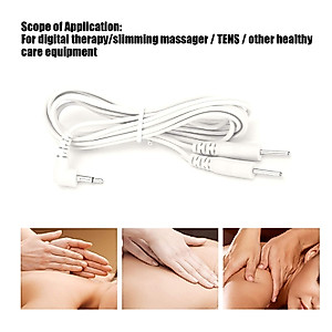 Sonew 10pcs / Bag DC 2.5mm 1.2m 2?in?1 Pin Type Electrode Lead Wires Cable, Compatible Lead Wires for TENS Unit Physiotherapy Machine