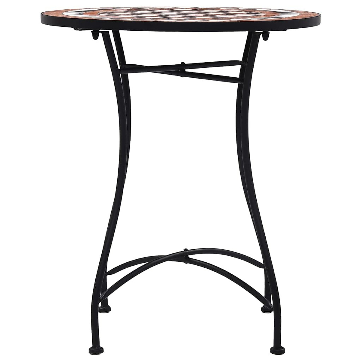 PSFANMZX Mosaic Bistro Table,Outdoor Coffee Table,Small Plant Table,Apartment Gardening Balcony,Porch Side Table,for Patio, Backyard,Pool, Brown 23.6" Ceramic