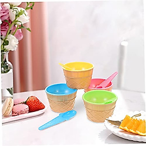 Healeved 20 Sets ice cream cup Ice Cream Sundae cup plastic ice cream dishes treat cups reusable dessert bowls plastic disposable cups Ice Cream Storage Bowls pp one body child