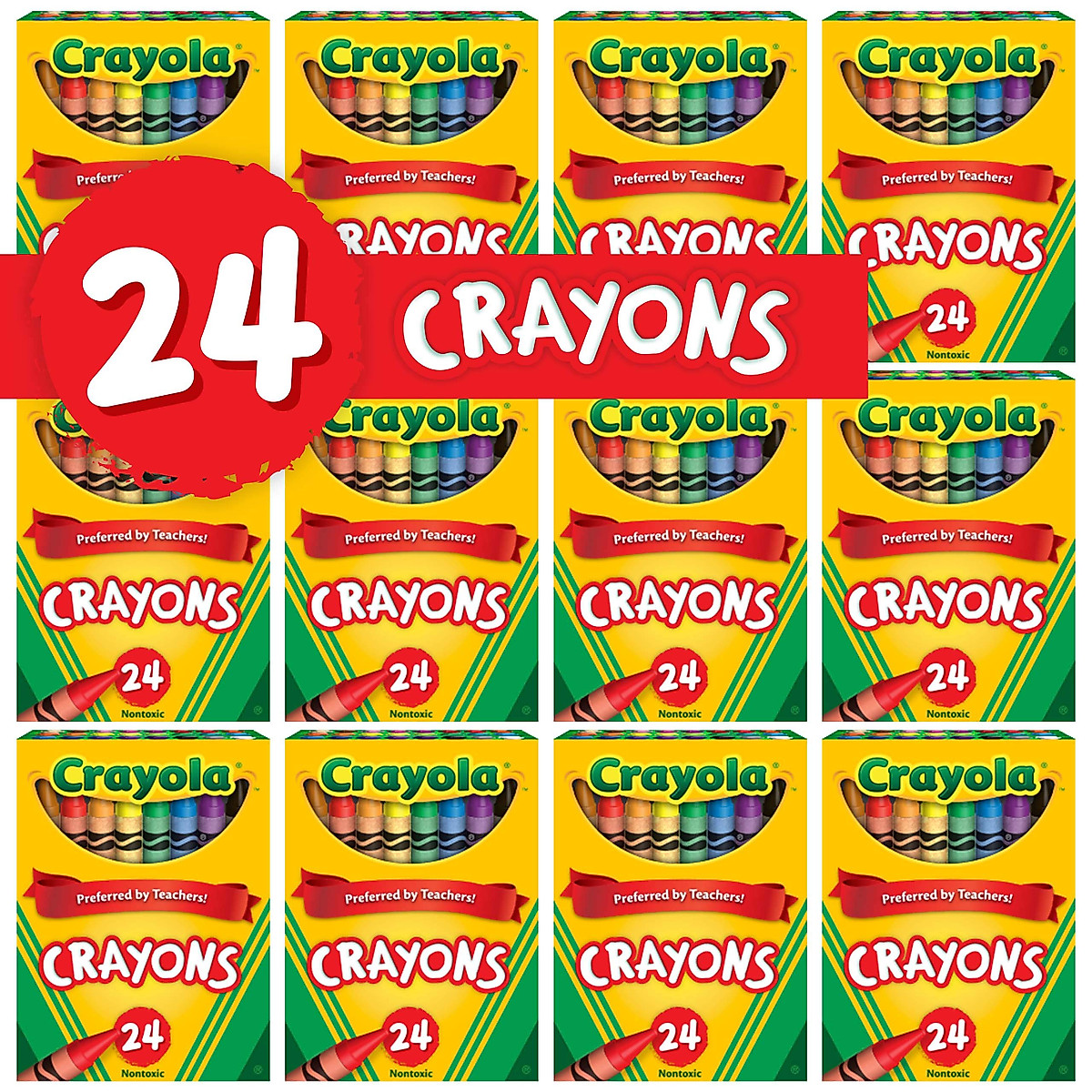 Crayola Crayons Bulk, 12 Packs of 24 Count Crayons, School Supplies, Assorted Colors