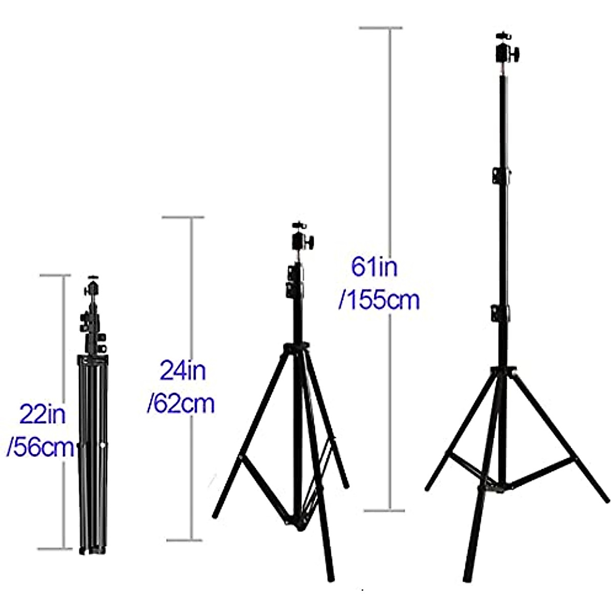 Tripod Stand, Mini Projector Stand,Lightweight Portable Projector Photography Stand Camera Tripod Adjustable Height 20" to 61" Floor Stand Holder, inculded 360° Rotatable Head Ball (Withstand 3pound)